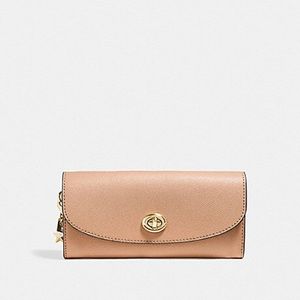 Coach | Bags | Coach Envelope Twofold Wallet Leather Beige | Poshmark
